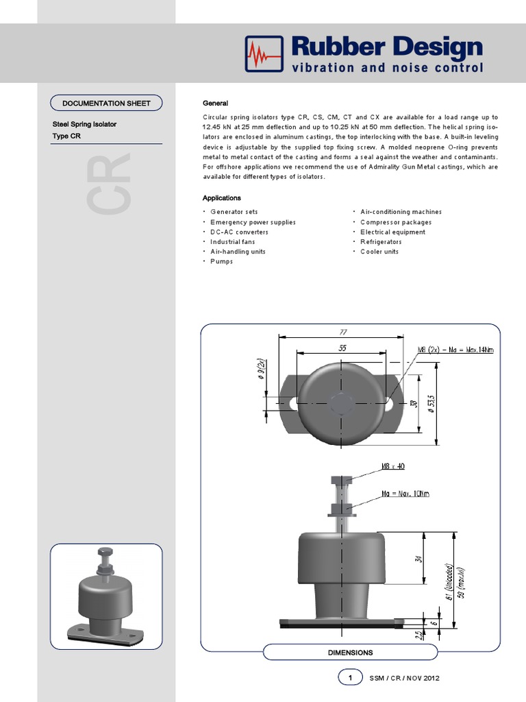 Documentation Sheet Steel Spring Isolator General | PDF