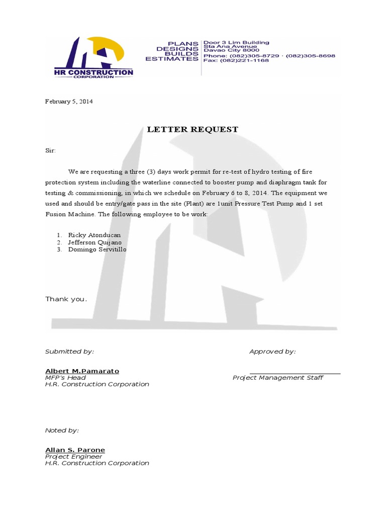 Letter of Request | PDF