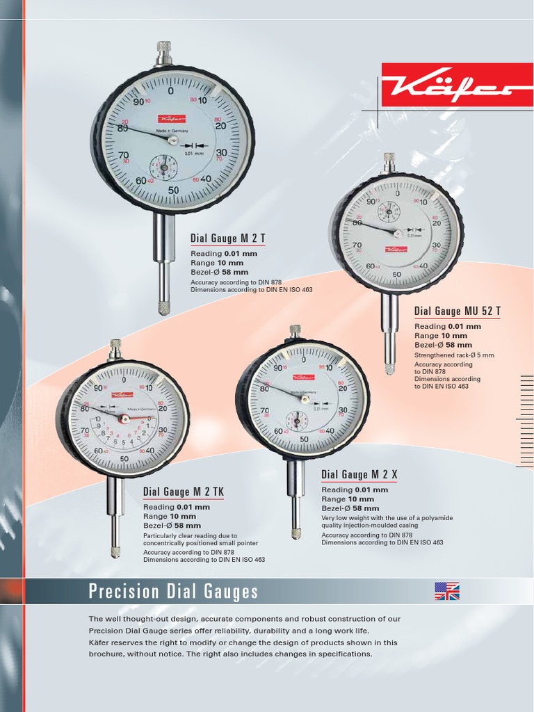 Precision Dial Gauges: Dial Gauge M 2 T | PDF | Accuracy And Precision