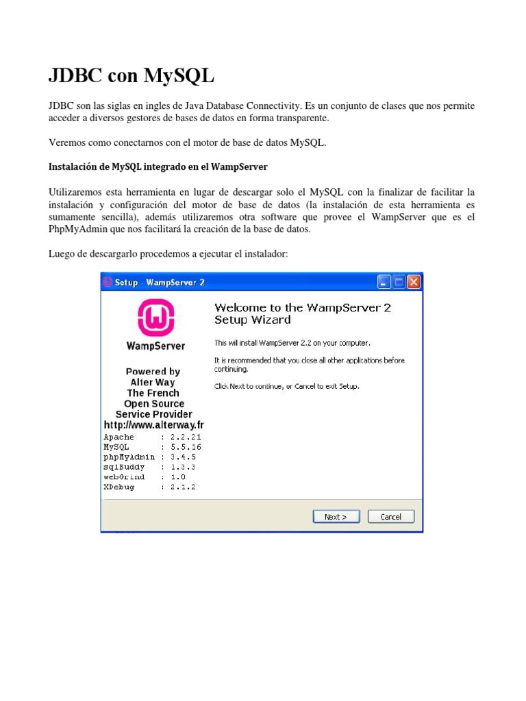JDBC Con Mysql | PDF | Tabla (base de datos) | Java (lenguaje de programación)