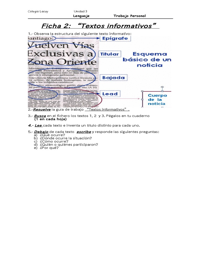 Ficha 2 Textos Informativos | PDF