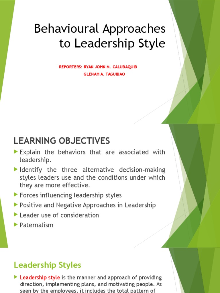 Behaviors of Leadership | PDF | Leadership | Decision Making