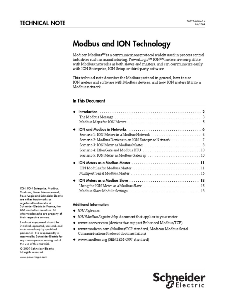 Ion 6200 Modbus | PDF | Port (Computer Networking) | Computer Network