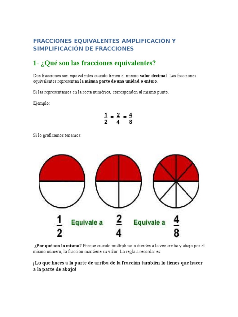 Amplificación y Simplificación de Fracciones | PDF