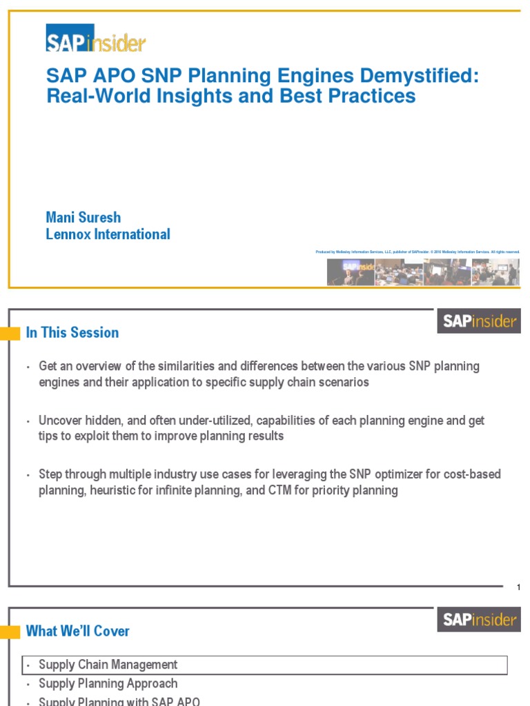 SAP APO SNP Planning Engines Demystified_ Real-World Insights and Best ...