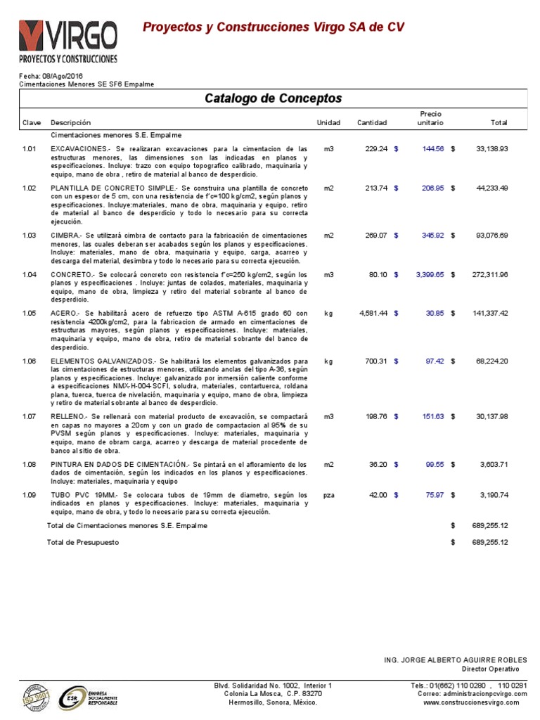 Catalogo de Conceptos | PDF | Fundación (Ingeniería) | Ingeniería ...