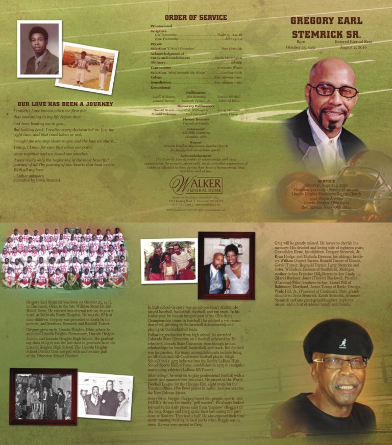 Gregory Earl Stemrick Sr. | PDF | Sports | American Football