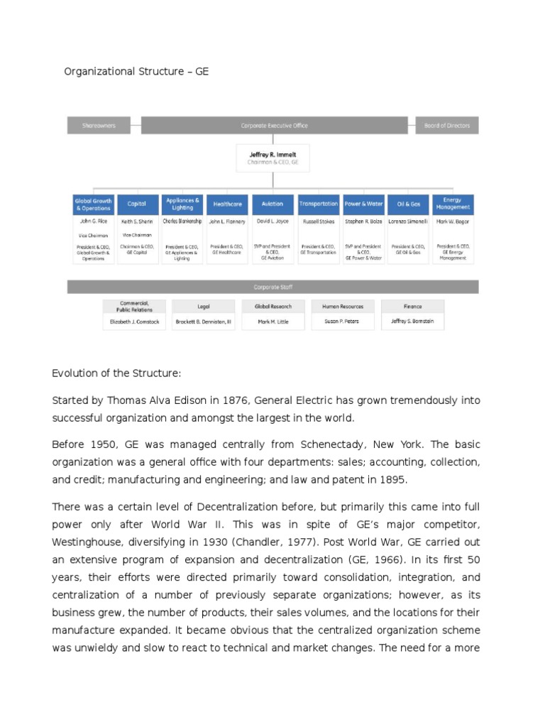 Organizational Structure | PDF | General Electric | Business