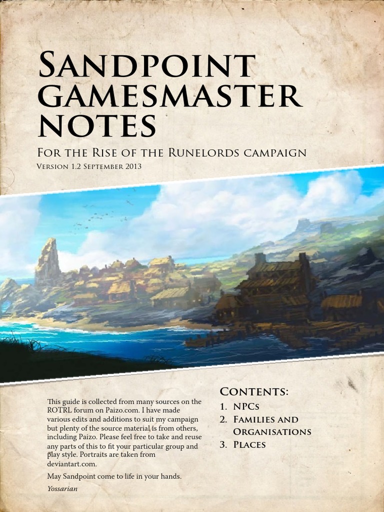 Sandpoint Guide v1.2 PDF | PDF