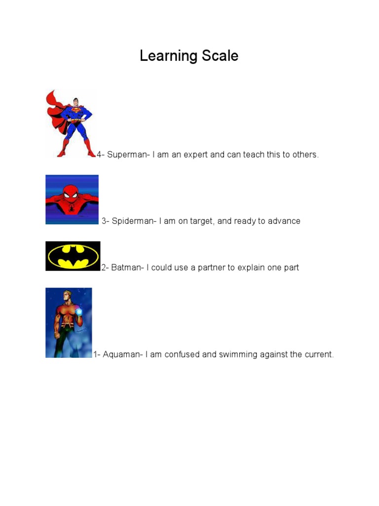 Superherolearningscale | PDF