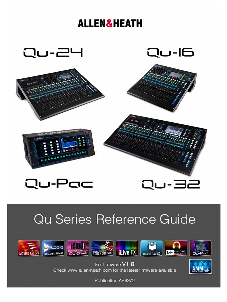 Qu Mixer Reference Guide AP9372 8A | PDF | Electrical Connector | Sound ...