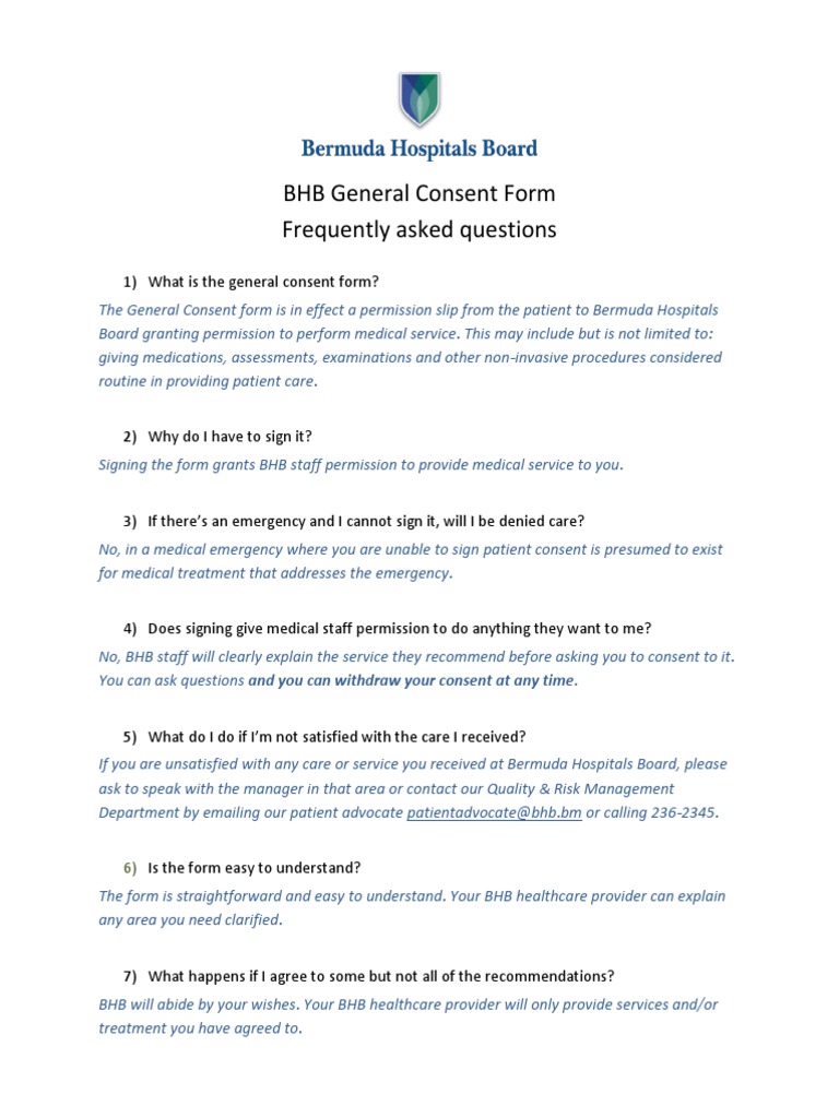 General Consent - Fact Sheet and General Consent Form Merged PDF | PDF ...
