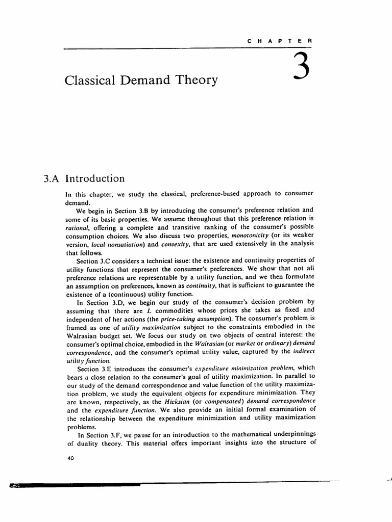 Microeconomic Theory (1995) - Mas-Colell, Whinston and Green - Cap 3 | PDF