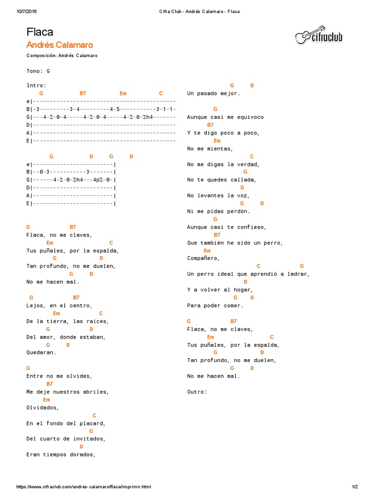 Andrés Calamaro - Flaca PDF | PDF