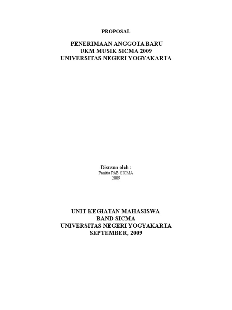 Contoh Proposal Kegiatan Ukm | PDF
