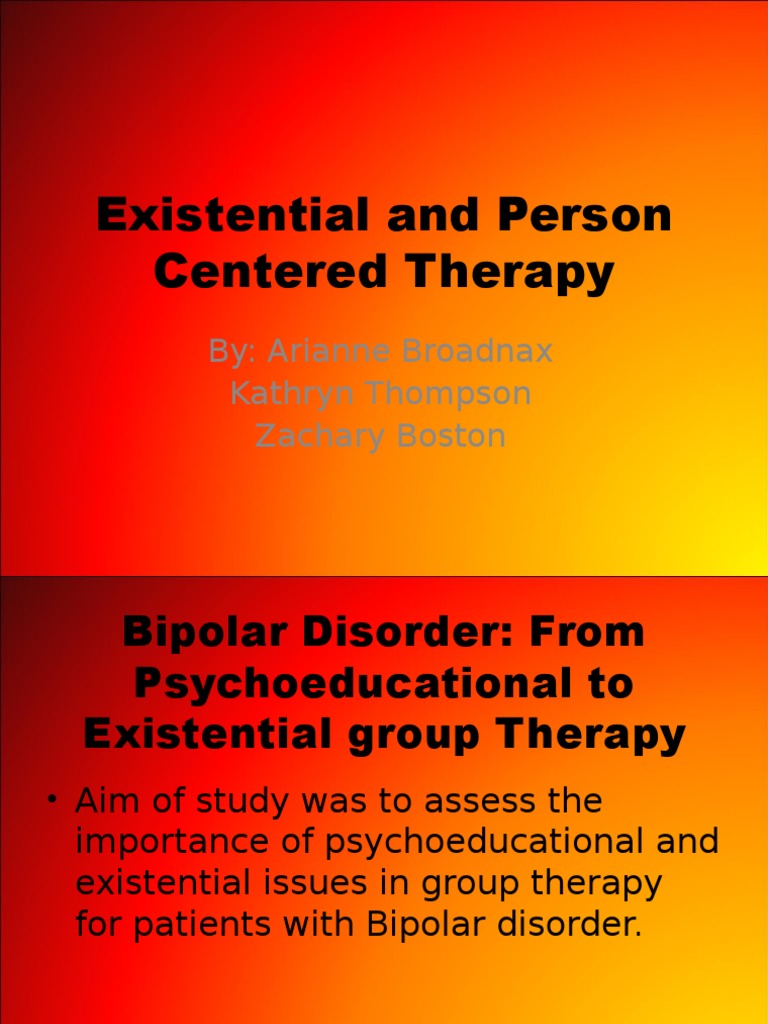 Existential and Person Centered Therapy | PDF | Bipolar Disorder ...