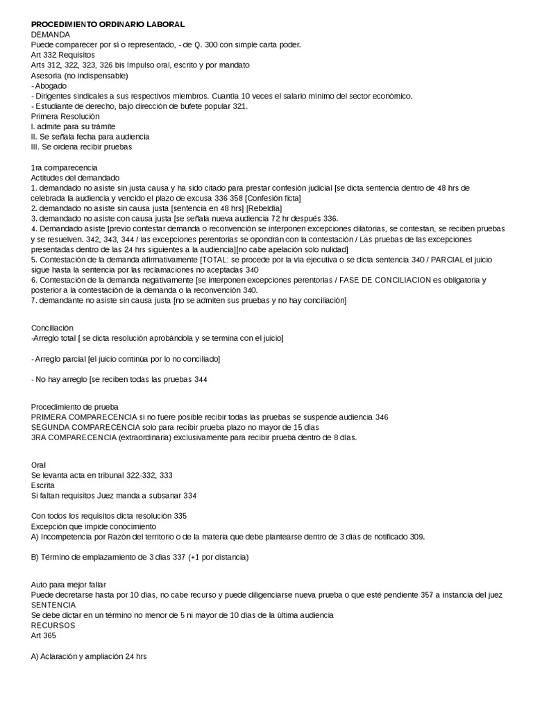 Procedimiento Ordinario Laboral Esquema | Demanda judicial | Veredicto ... Procedimiento Ordinario Laboral Esquema | Demanda judicial | Veredicto ...