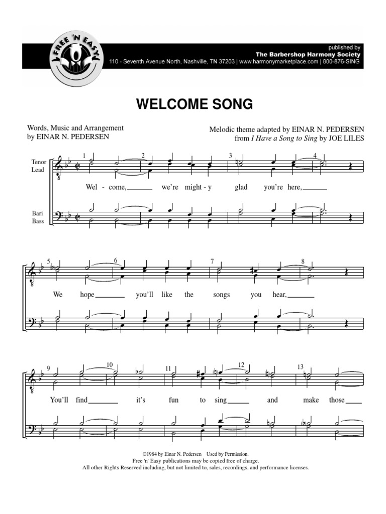 Welcome Song M Pedersen | PDF | Art