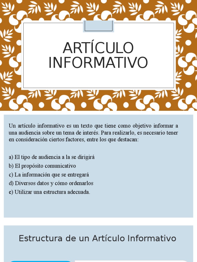 Artículo Informativo - 5°básico | PDF