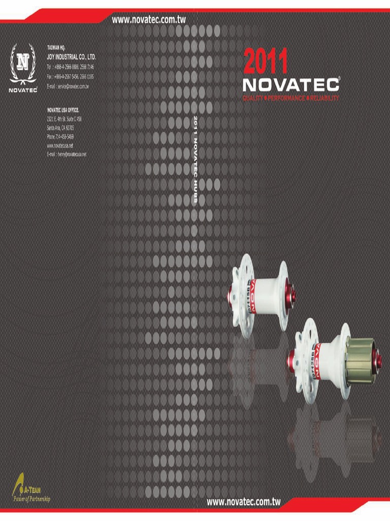Novatec 2011 Hubs PDF | PDF | Vehicle Technology | Human Powered Vehicles