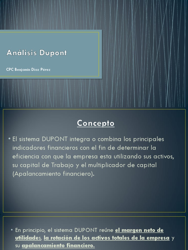 Análisis Dupont PDF | PDF | Rentabilidad sobre recursos propios | Apalancamiento (Finanzas)