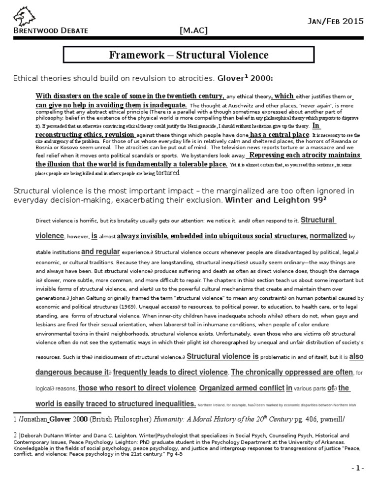 Structural Violence Framework | PDF | Violence | Expert