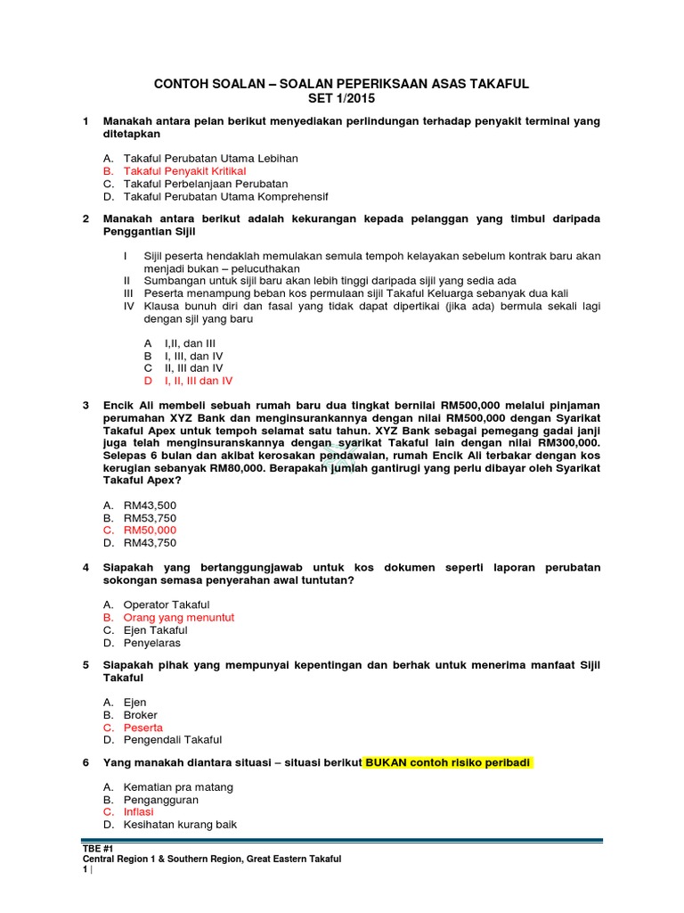 Contoh Soalan Set 1 | PDF