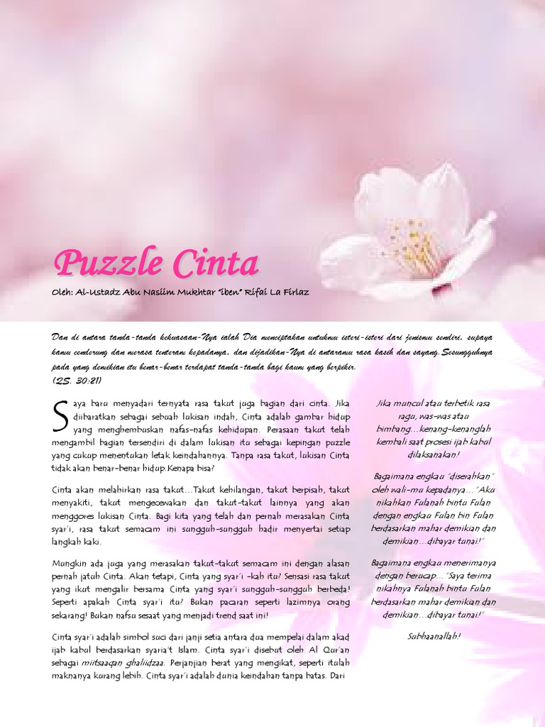 Puzzle Cinta | PDF | Fiksi Umum