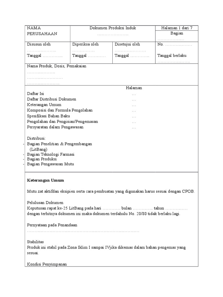 Contoh Format Dokumen | PDF