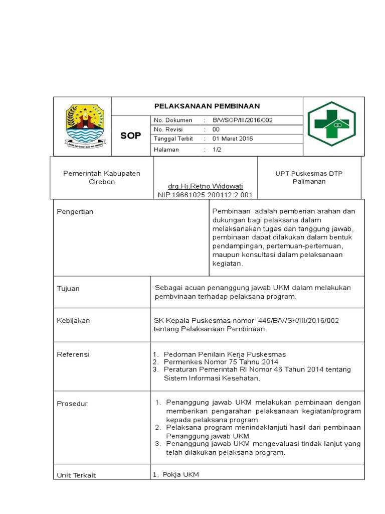 Sop Pelaksanaan Pembinaan | PDF | Karier & Perkembangan | Pengembangan Diri