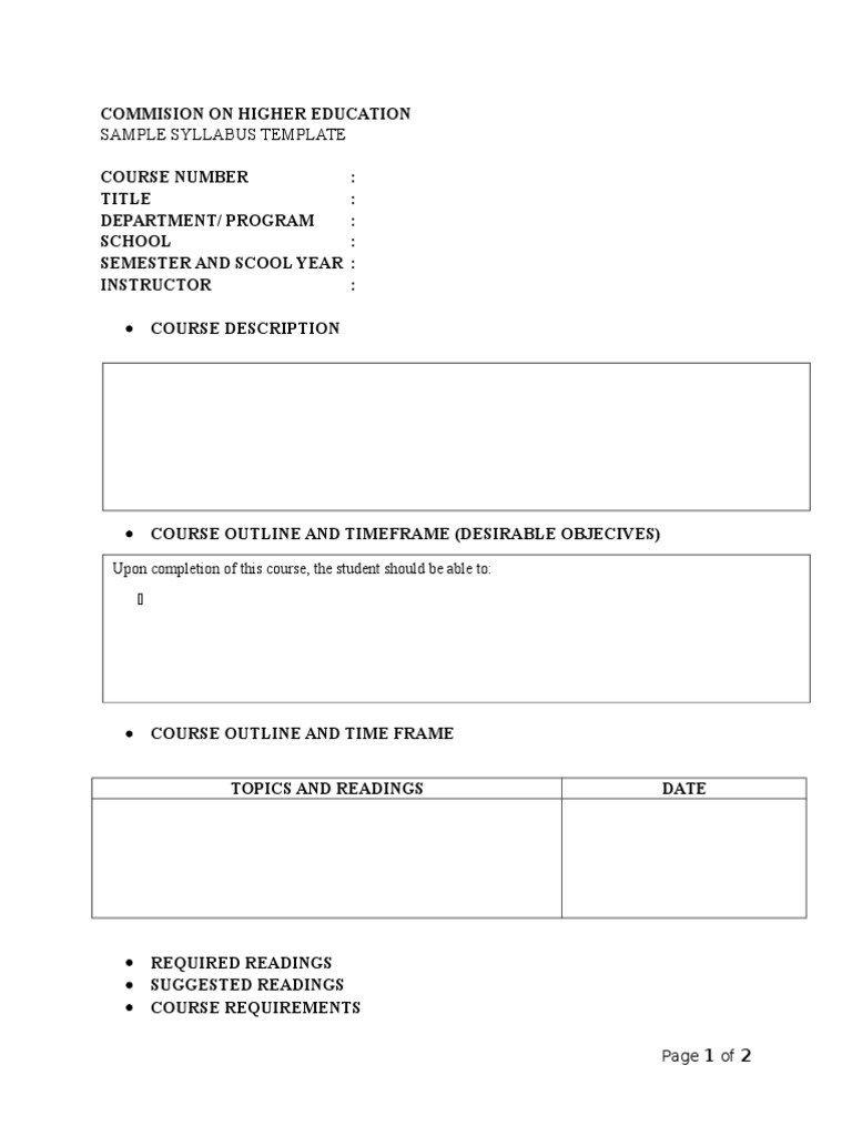 Syllabus Template | PDF