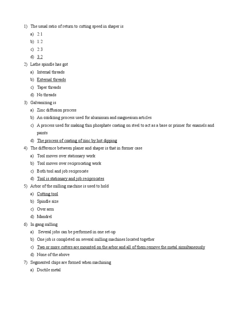 MCQ With Answers | PDF | Tools | Machines