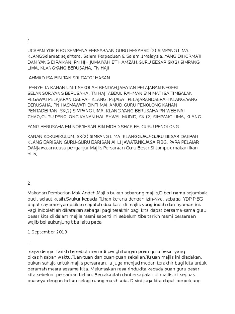 Teks Ucapan Ydp | PDF