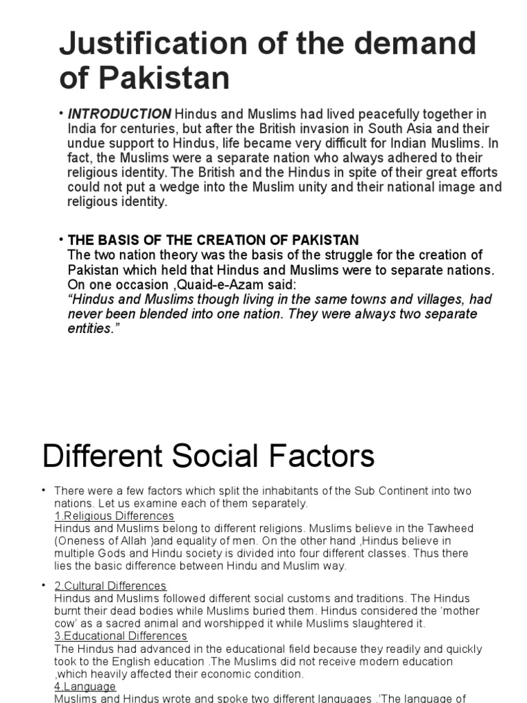 Demand For Pakistan | Download Free PDF | Hindu | Two Nation Theory