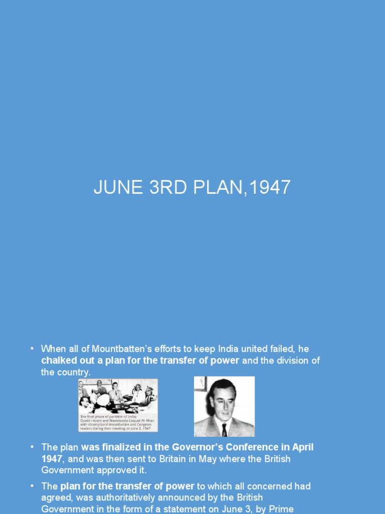 g3rd June Plan | PDF | Partition Of India | South Asia