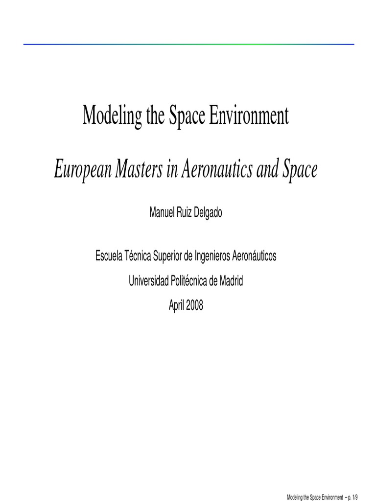 Modelling Space Environment | PDF | Space Environment | Aerospace