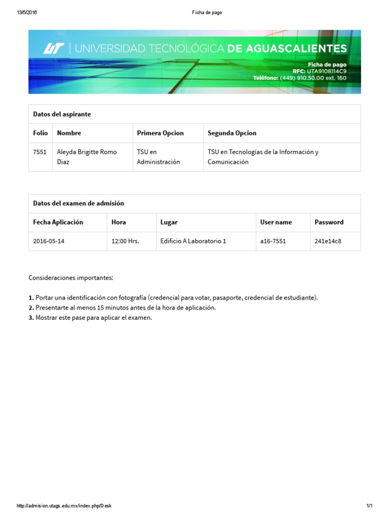 Admision - Utags.edu - MX Index | PDF