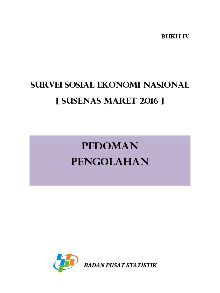 Buku 4 SSN2016 Pedoman Entri Data Susenas 2016 (Final Cetak) | PDF