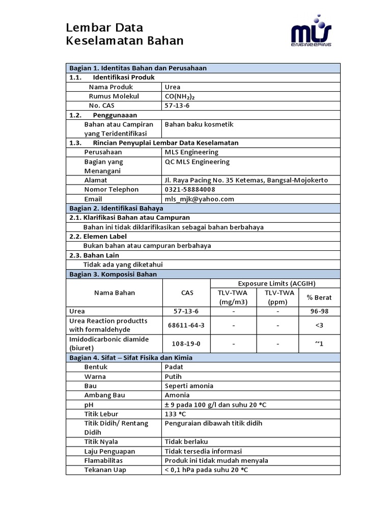 MSDS Urea | PDF