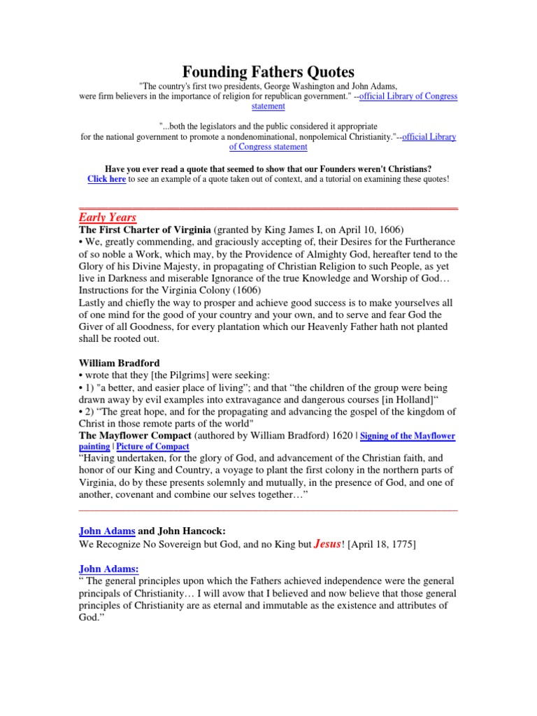 Founding Fathers Faith Quotes | PDF