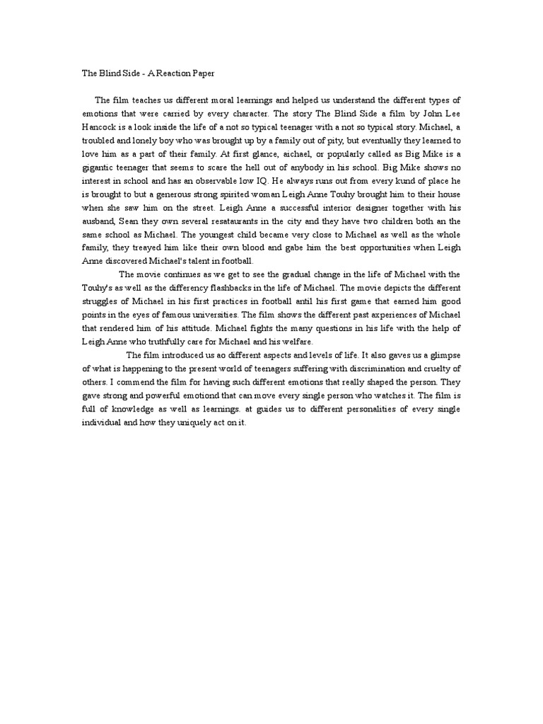 The Blind Side - Film Review | PDF