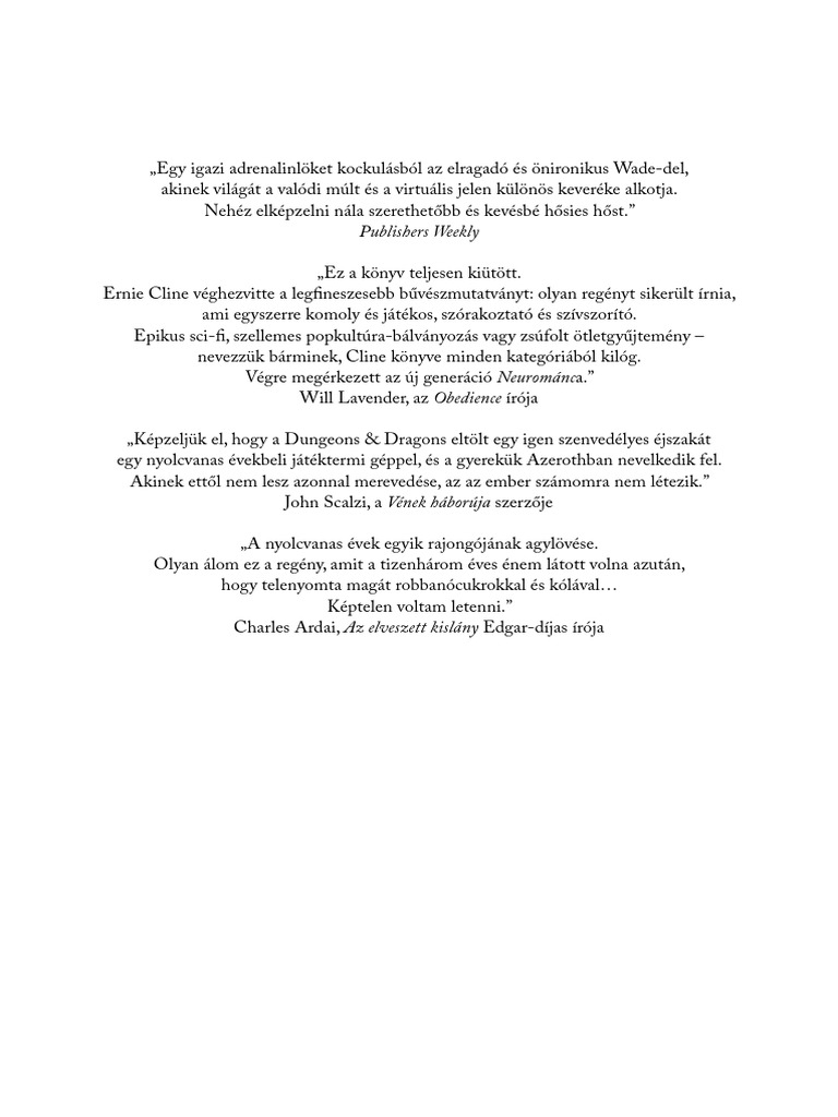 Ernest Cline: Ready Player One | PDF