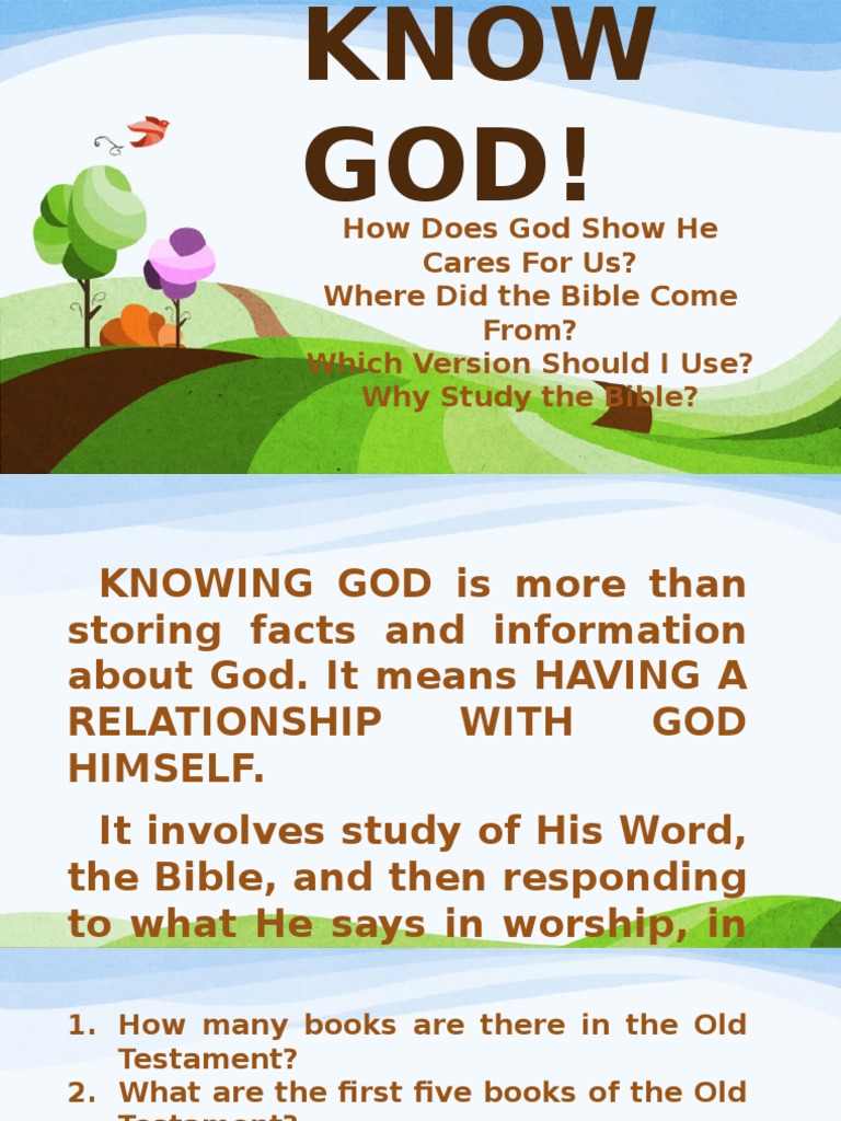 How Does God Show He Cares For Us? Where Did The Bible Come From? Which ...