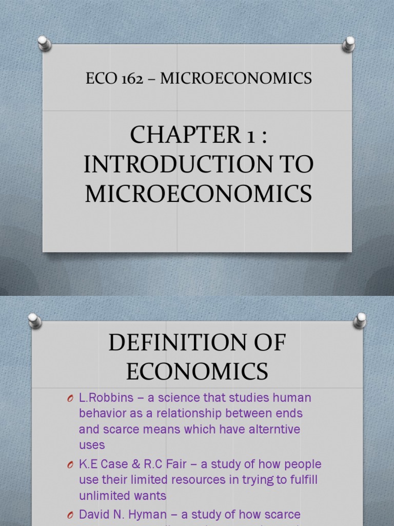 Chapter 1 Introduction To Microeconomics | PDF | Economic Theories ...