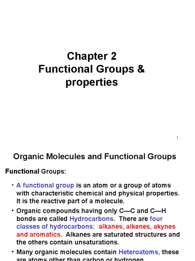 Functional Groups And Properties