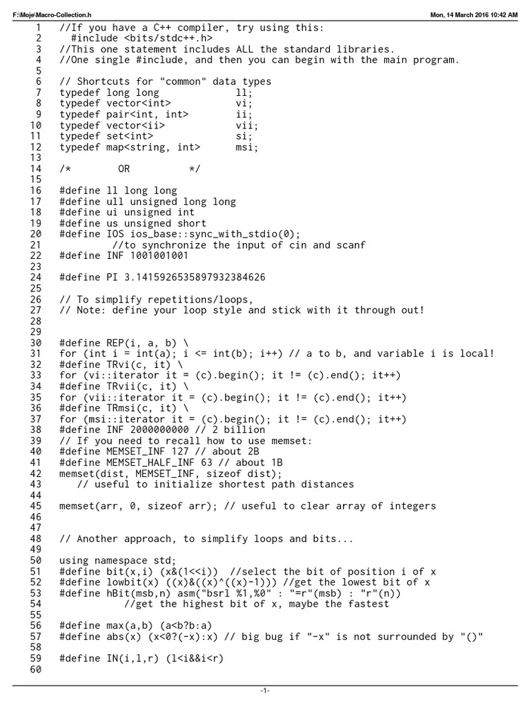 Collection Of Useful C Macros Programming Paradigms Computer Engineering 