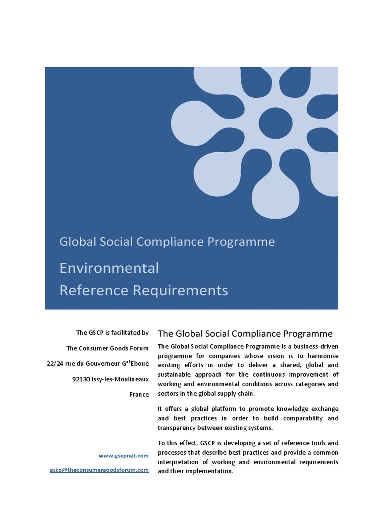 GSCP Environmental Reference Requirements | PDF | Waste Management ...