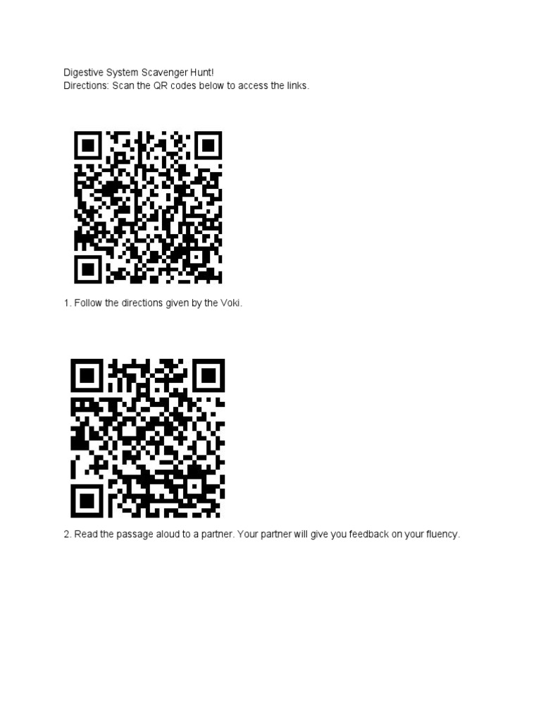 Digestive System Scavenger Hunt Activity | PDF | Games & Activities ...