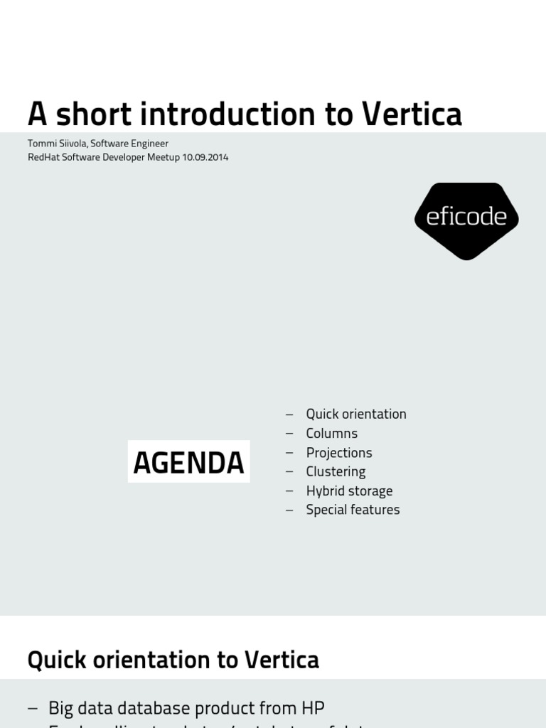 A Short Introduction To Vertica | PDF | Databases | Computer Architecture