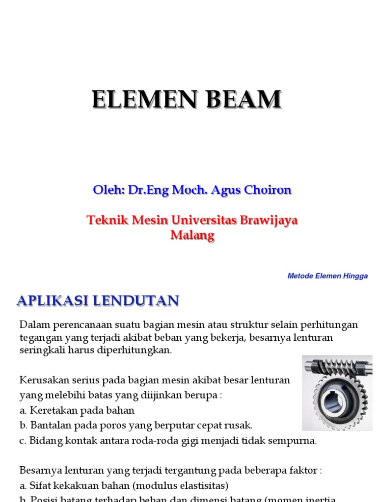 Metode Elemen Hingga Elemen Beam | PDF